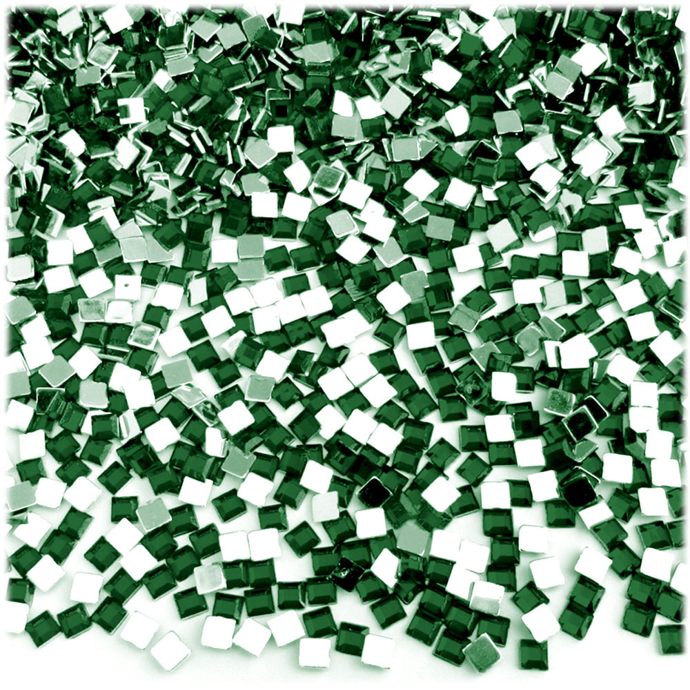 Rhinestones | Flatback | Square | 4mm | 288-pc | Emerald Green | Crafts ...