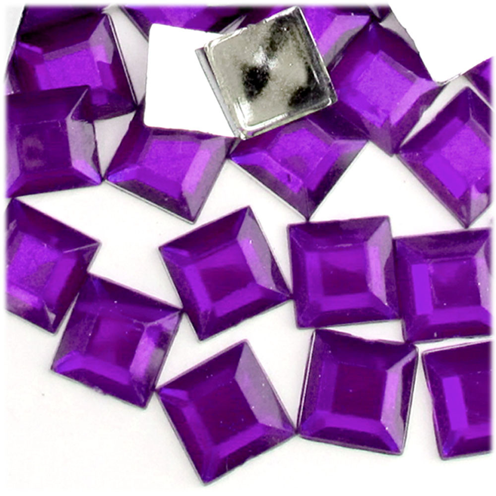 Rhinestones | Flatback | Square | 14mm | 1,000-pc |Purple (Amethyst ...