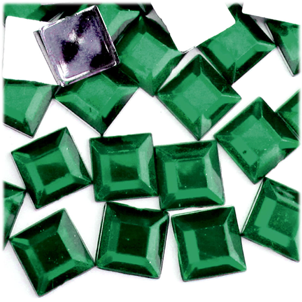 Rhinestones | Flatback | Square | 14mm | 1,000-pc |Emerald Green ...