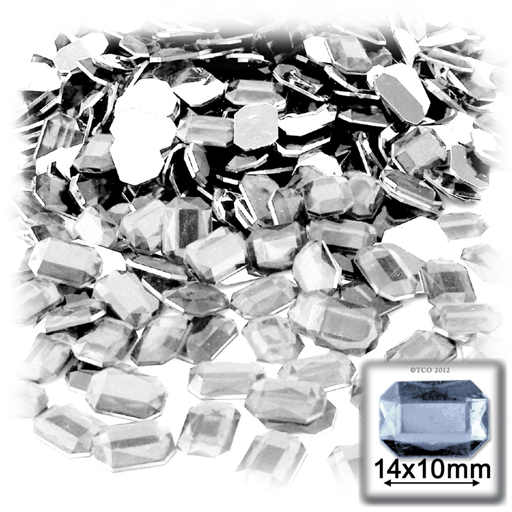 Rhinestones | Flatback | Rectangle | 10x14mm | 144-pc | Clear | Crafts ...