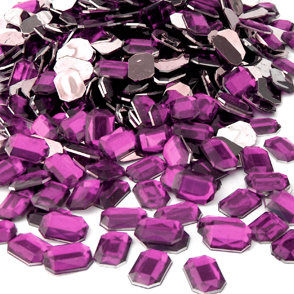 Rhinestones | Flatback | Rectangle | 10x14mm | 1,000-pc | Fuchsia ...