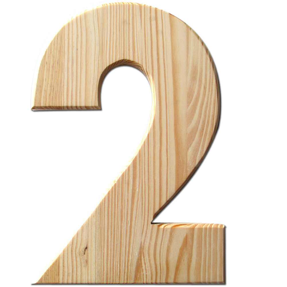 Unfinished Wood | 12-in | 2-in Thick | Number | Number 2 | Crafts Outlet