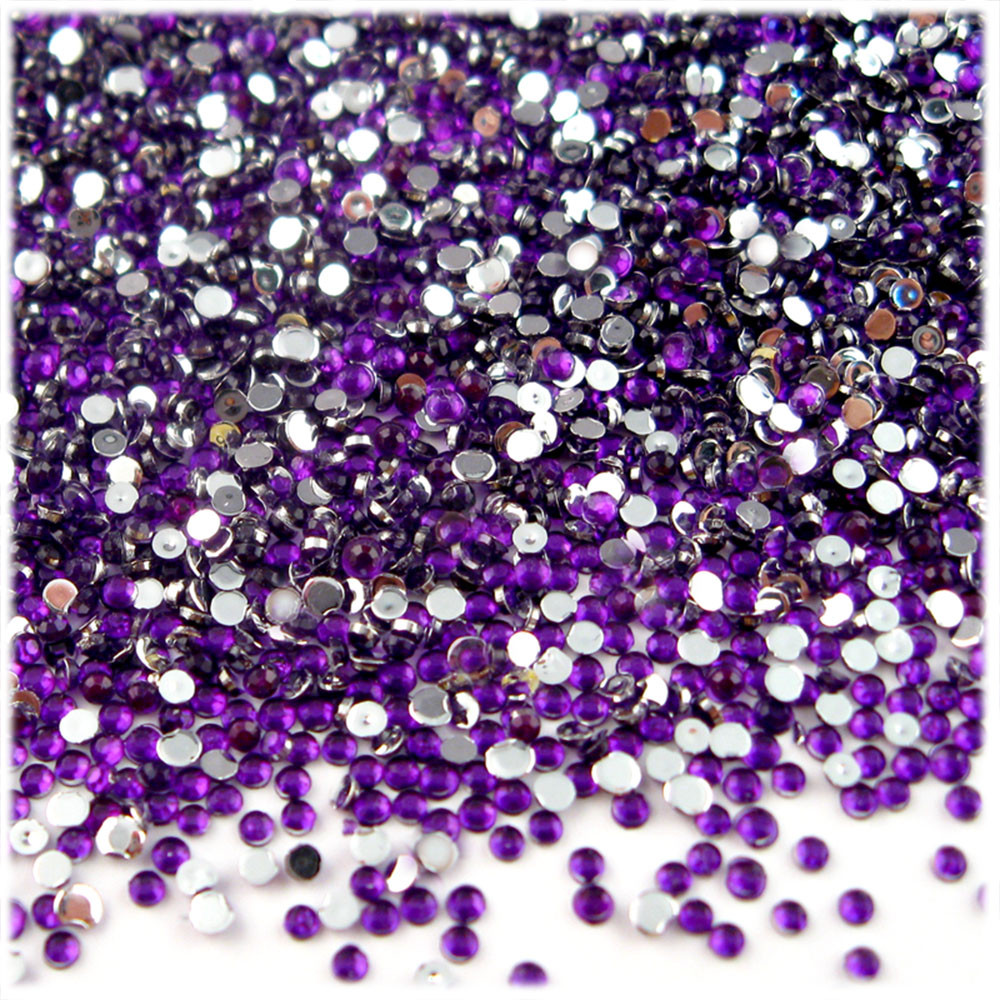 Rhinestones | Flatback | Round | 1.5mm | 5,000-pc | Purple (Amethyst ...