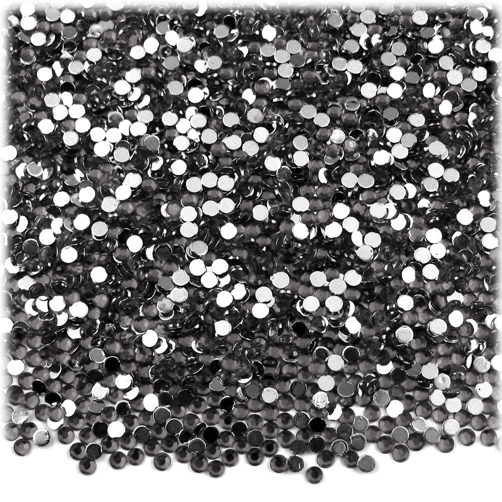 Rhinestones | Flatback | Round | 2mm | 5,000-pc | Charcoal Gray ...