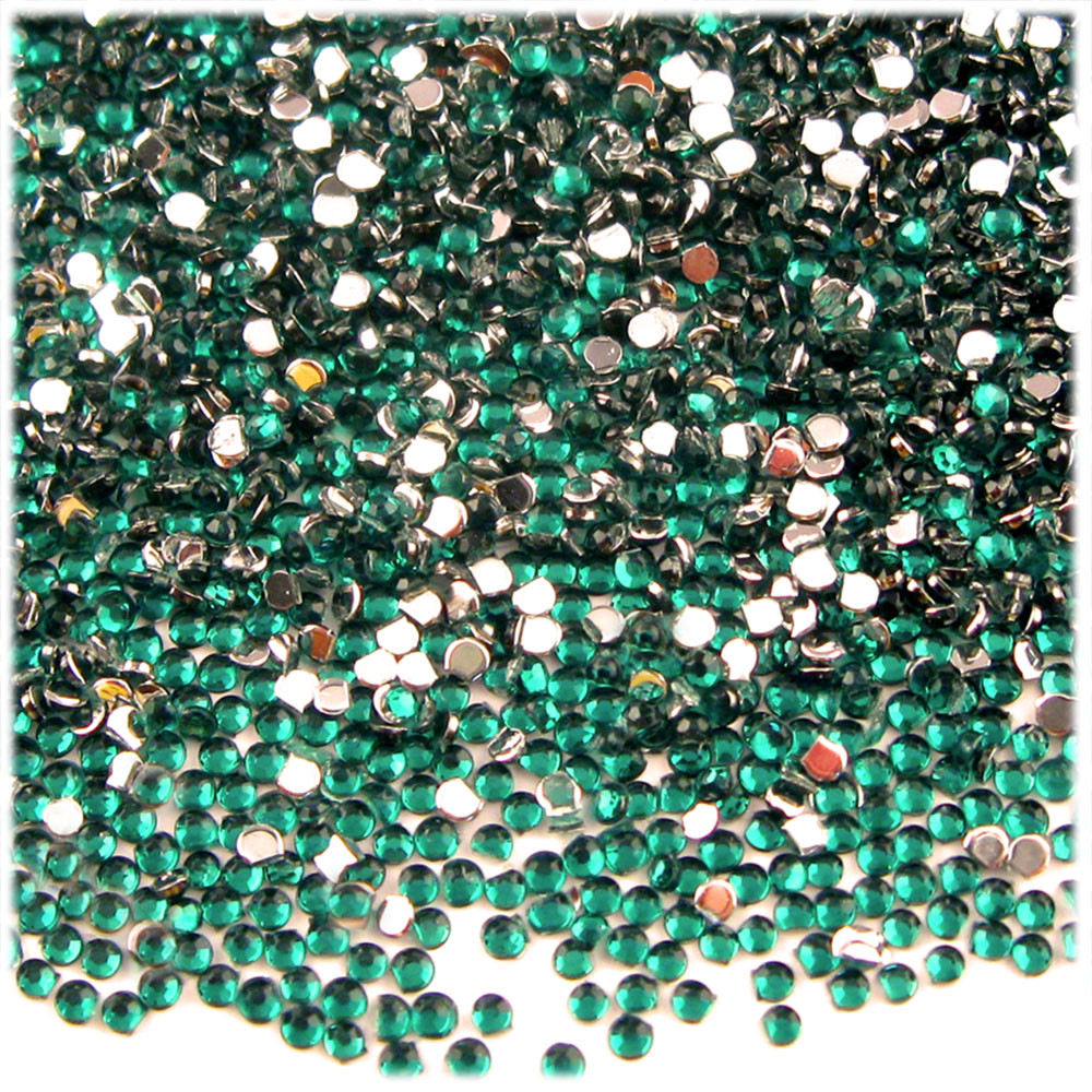Rhinestones | Flatback | Round | 1.5mm | 5,000-pc | Emerald Green ...