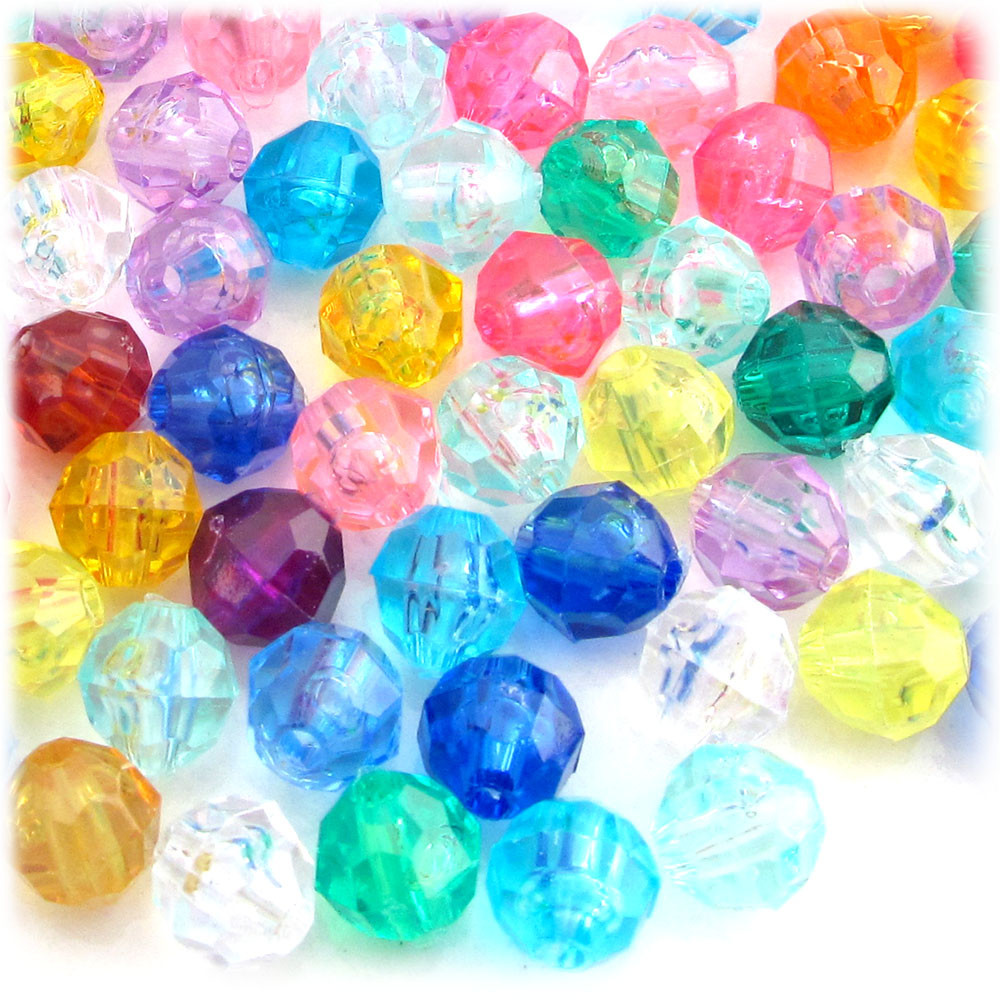 Faceted Round Beads | Transparent | 10mm | 1,000-pc | Multi Mix ...