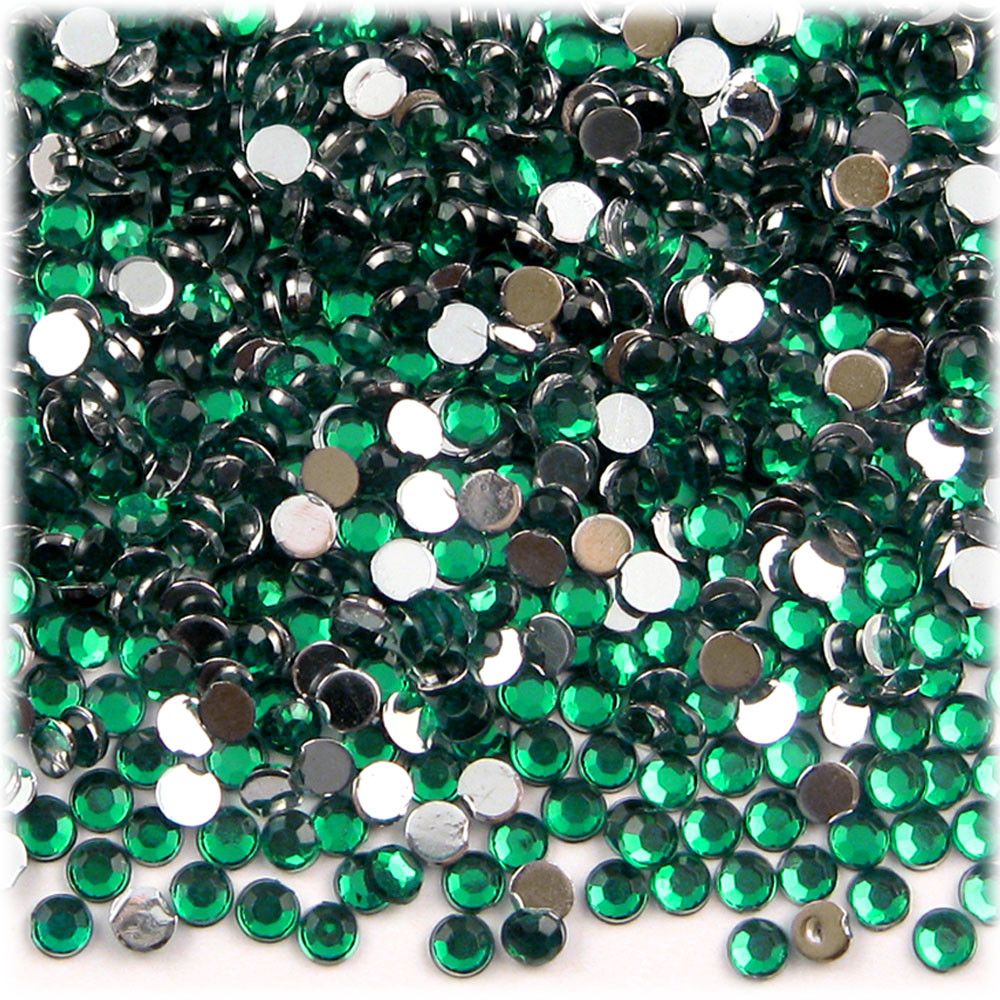Rhinestones | Flatback | Round | 4mm | 288-pc | Emerald Green | Crafts ...