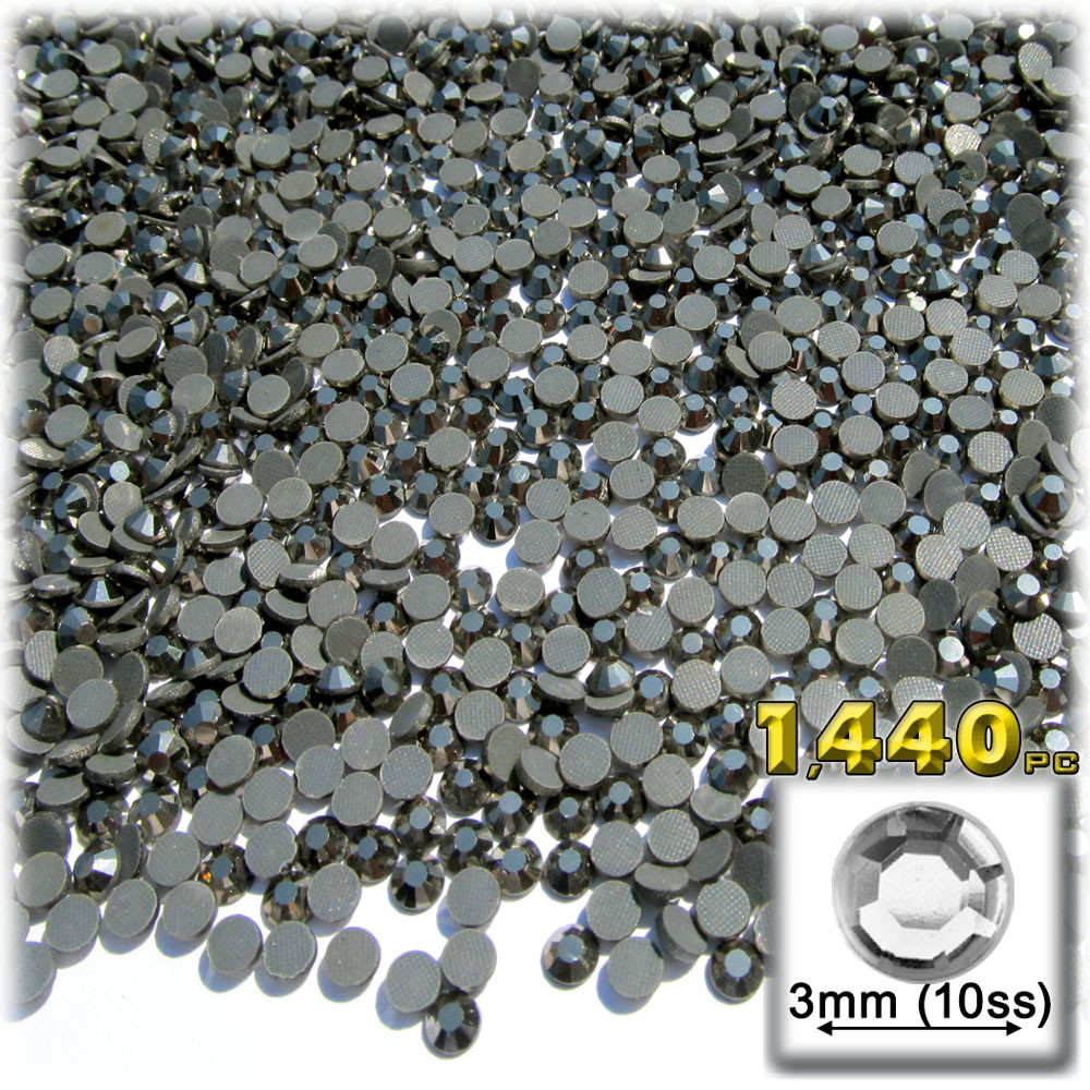 Rhinestones | Hotfix | DMC | Glass Rhinestone | 4mm | 144-pc | Charcoal ...