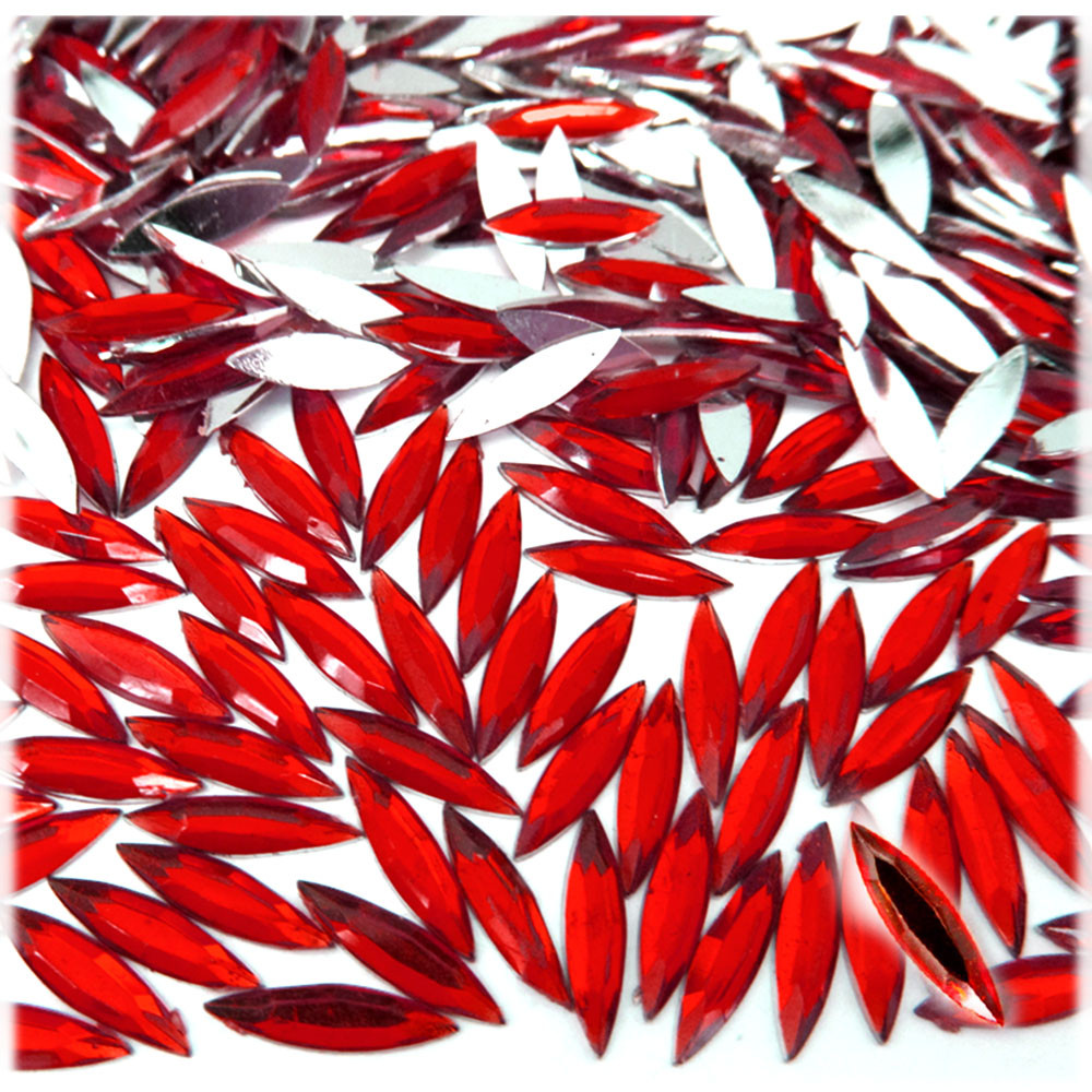 Rhinestones | Flatback | Eye | 4x15mm | 144-pc | Ruby Red | Crafts Outlet