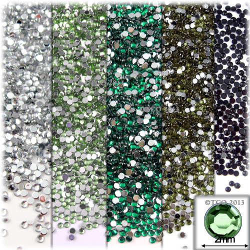 5-Pack Set (5X - 2 |500-Piece) | 2mm Rhinestones | Purple Tones