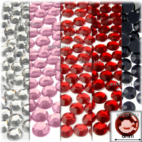 5-Pack Set (5X - 144-Piece) | 8mm Rhinestones | Red Tones 2