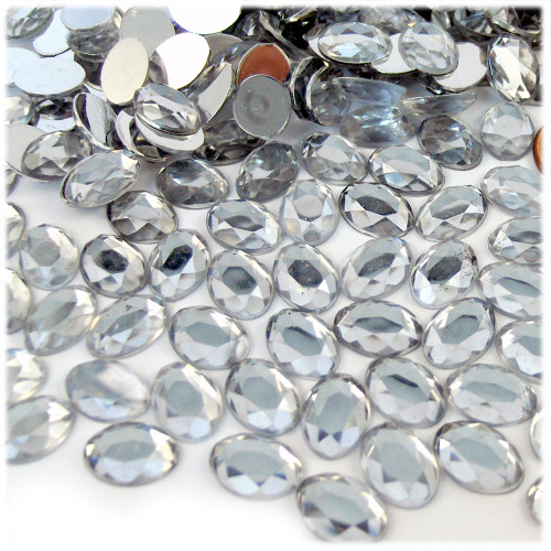 Rhinestones | Flatback | Oval | 6x8mm | 10,000-pc | Clear | Crafts Outlet