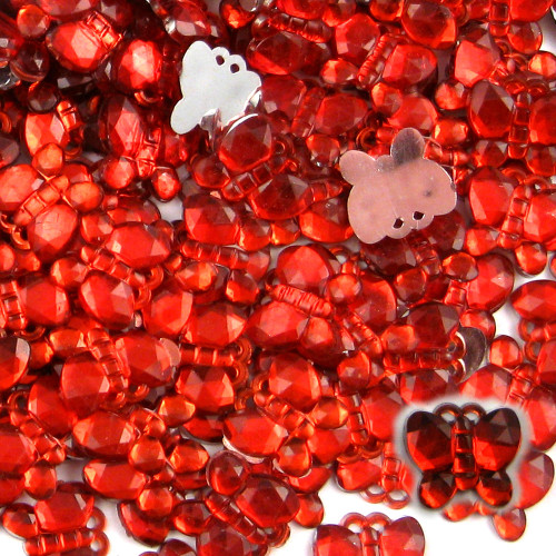 Rhinestones | Flatback | Butterfly | 15mm | 144-pc | Ruby Red | Crafts ...
