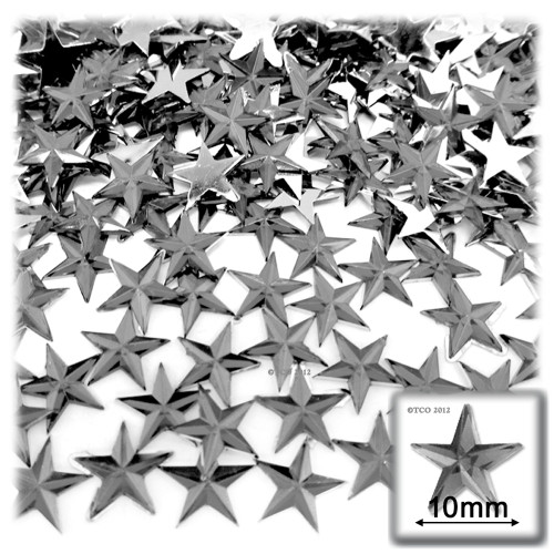 Rhinestones | Flatback | Round | Star | 10mm | 144-pc | Charcoal Gray ...