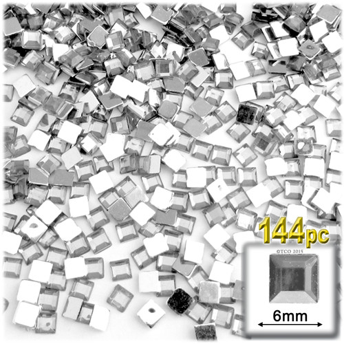 Rhinestones | Flatback | Square | 3mm | 1,440-pc | Clear | Crafts Outlet
