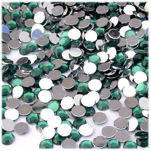 Rhinestones | Flatback | Round | 6mm | 1,000-pc | Emerald Green ...