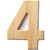 Unfinished Wood | 12-in | 2-in Thick | Number | Number 4 | Crafts Outlet