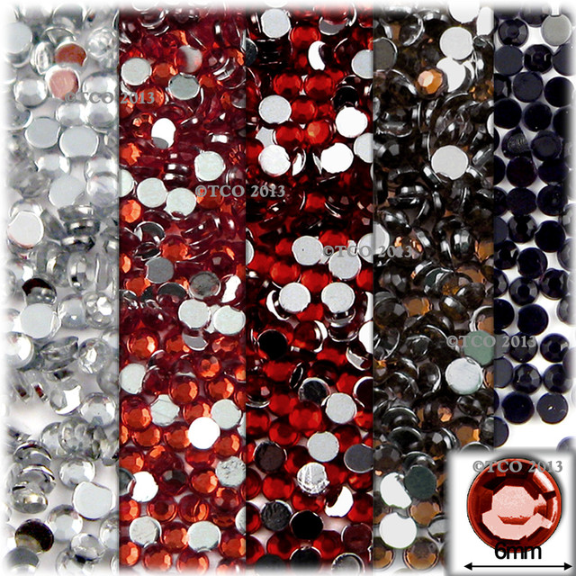 5-Pack Set (5X - 144-Piece) | 6mm Rhinestones | Red Tones