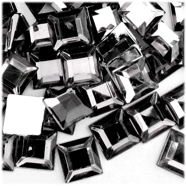 Rhinestones | Flatback | Square | 14mm | 1,000-pc |Charcoal Gray ...