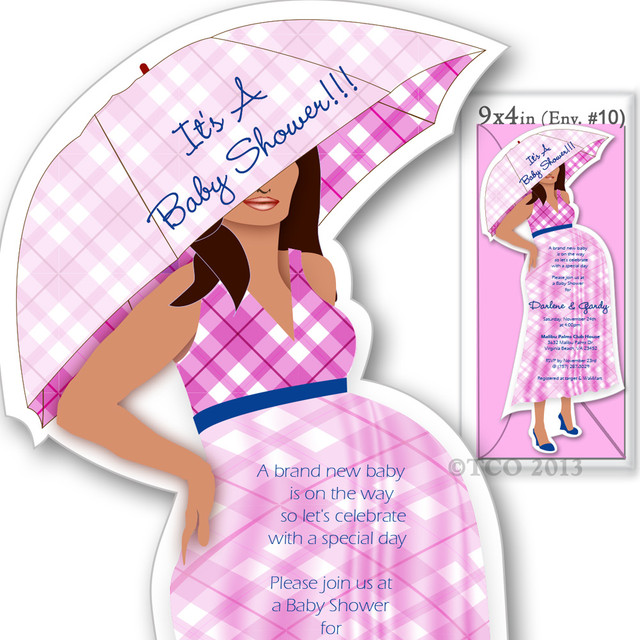 One Baby Shower invitations Mod Mom Checkered Pattern in Pink | Crafts ...