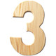 Unfinished Wood | 12-in | 2-in Thick | Number | Number 3 | Crafts Outlet