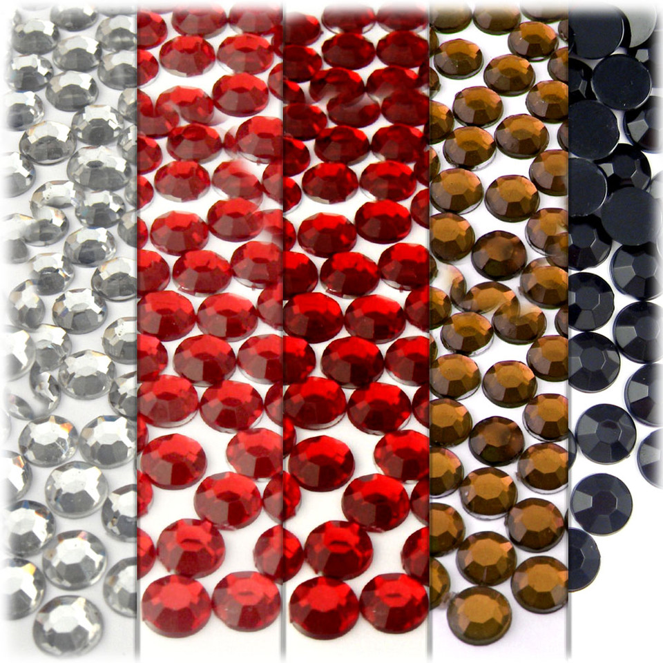 5-Pack Set (5X - 144-Piece) | 7mm Rhinestones | Red Tones