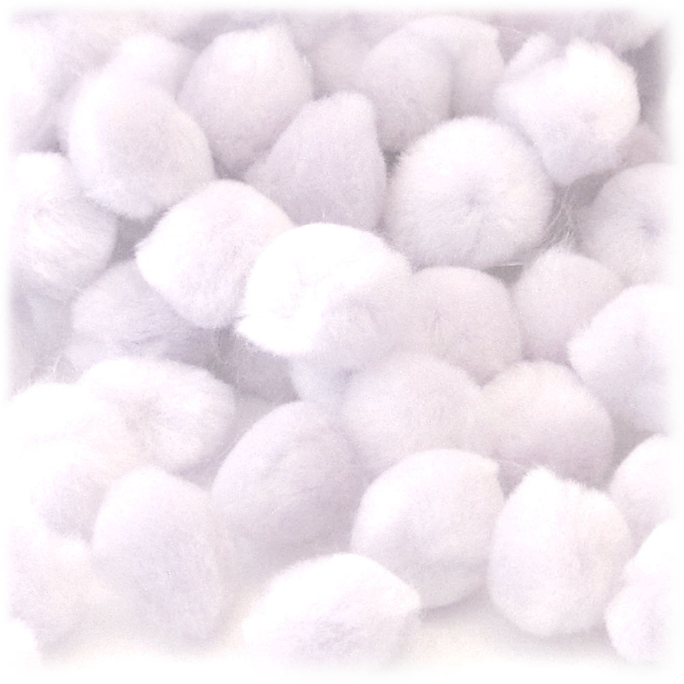 Acrylic Pom Pom | 38mm | 1,000-pc | White | Crafts Outlet