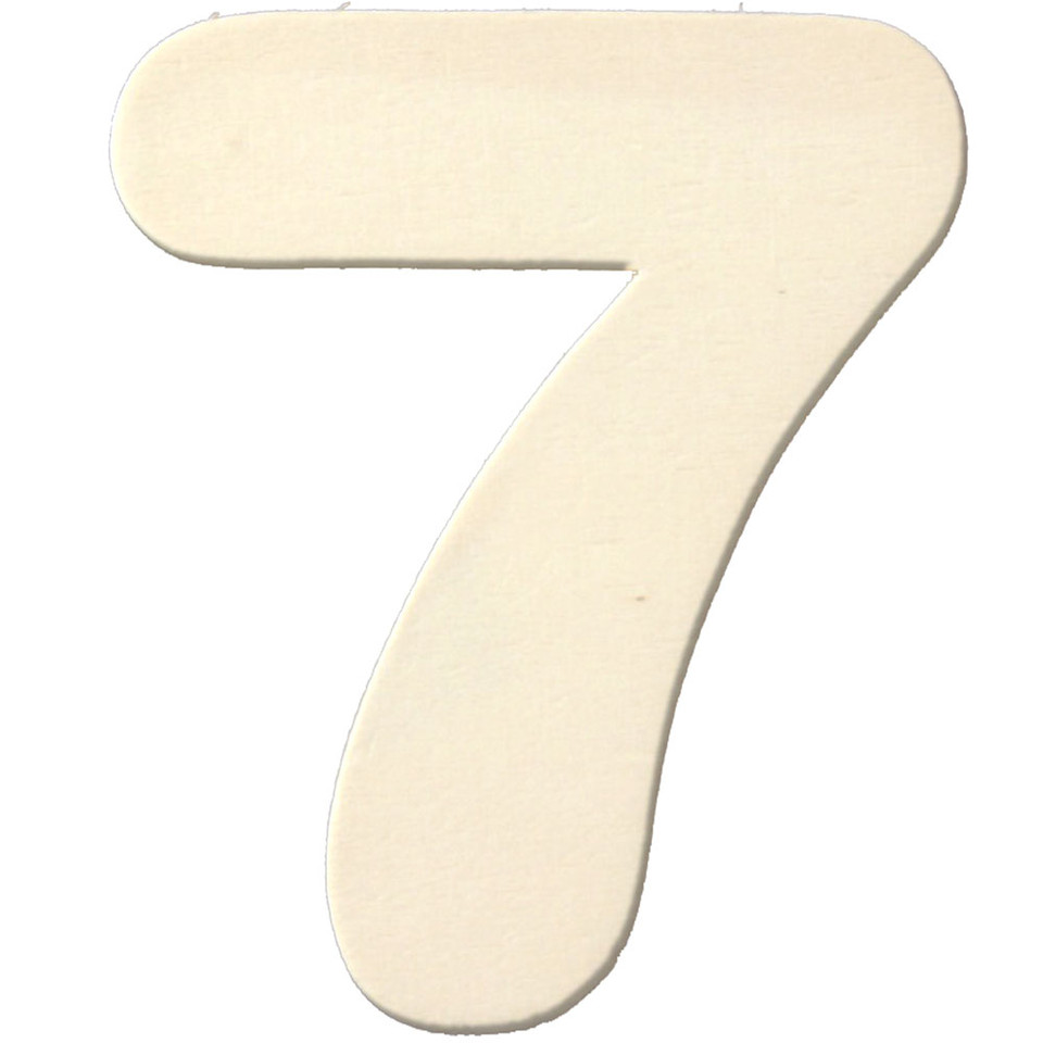 Unfinished Wood | 3-in | 4mm Thick | Number | Number 7 | Crafts Outlet