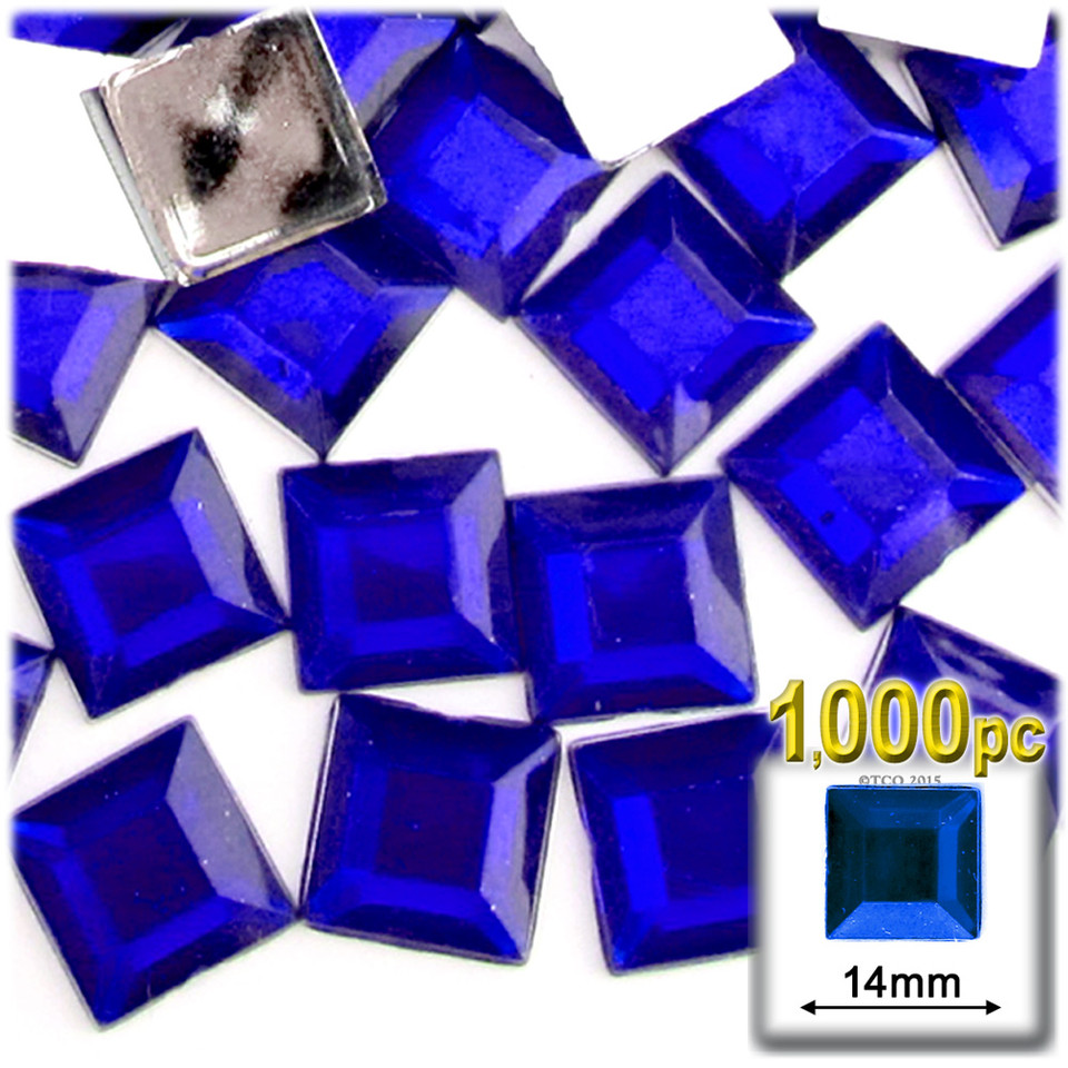 Rhinestones | Flatback | Square | 14mm | 1,000-pc |Royal Blue | Crafts ...