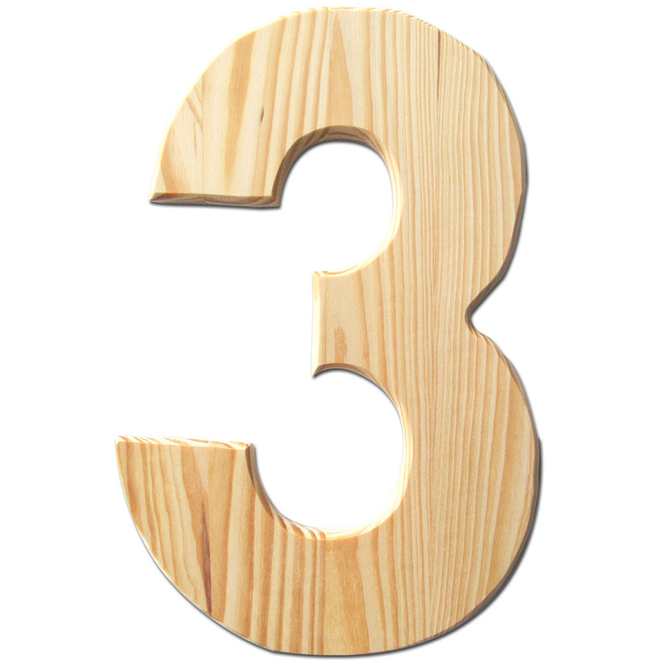 Unfinished Wood | 12-in | 2-in Thick | Number | Number 3 | Crafts Outlet
