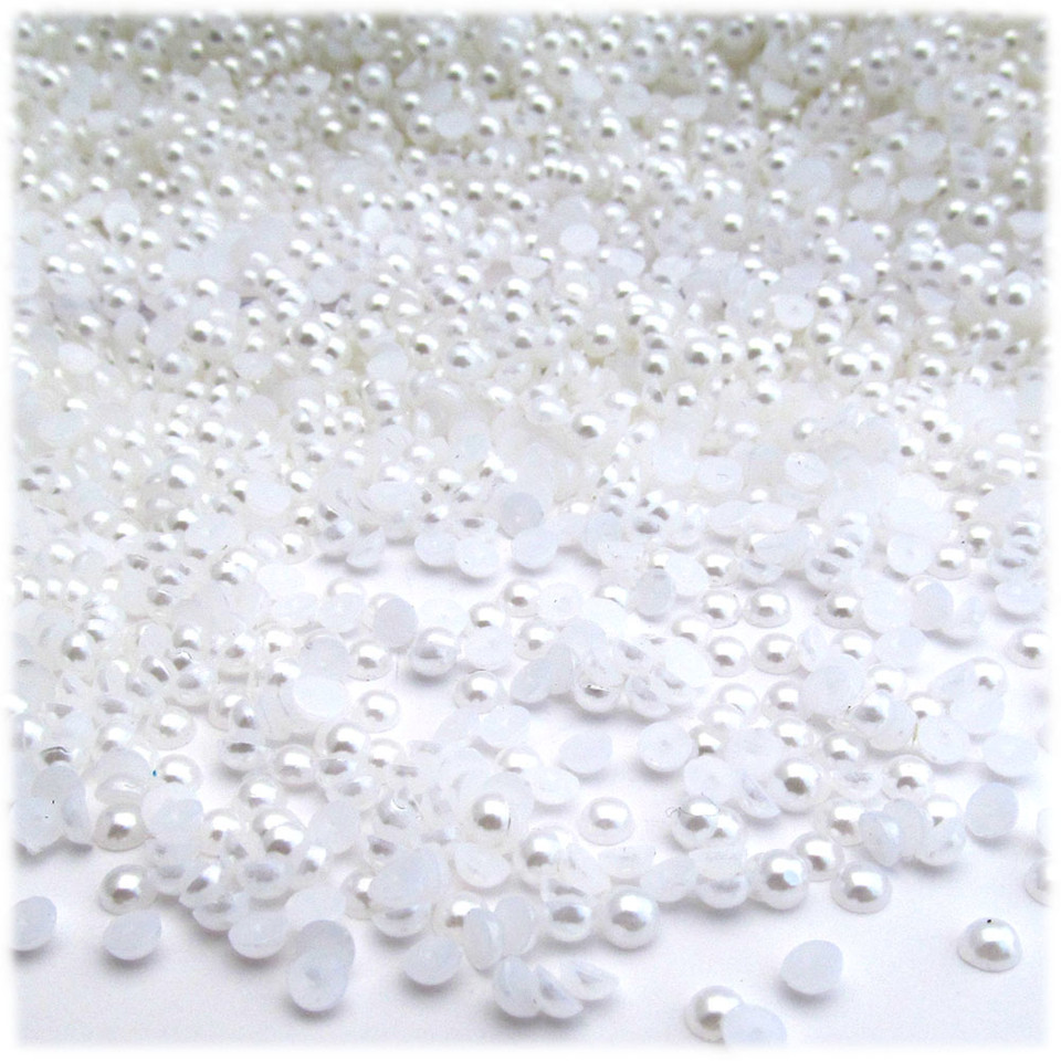 Half Dome Pearl | Plastic beads | 3mm | 5,000-pc | Pearl White | Crafts ...