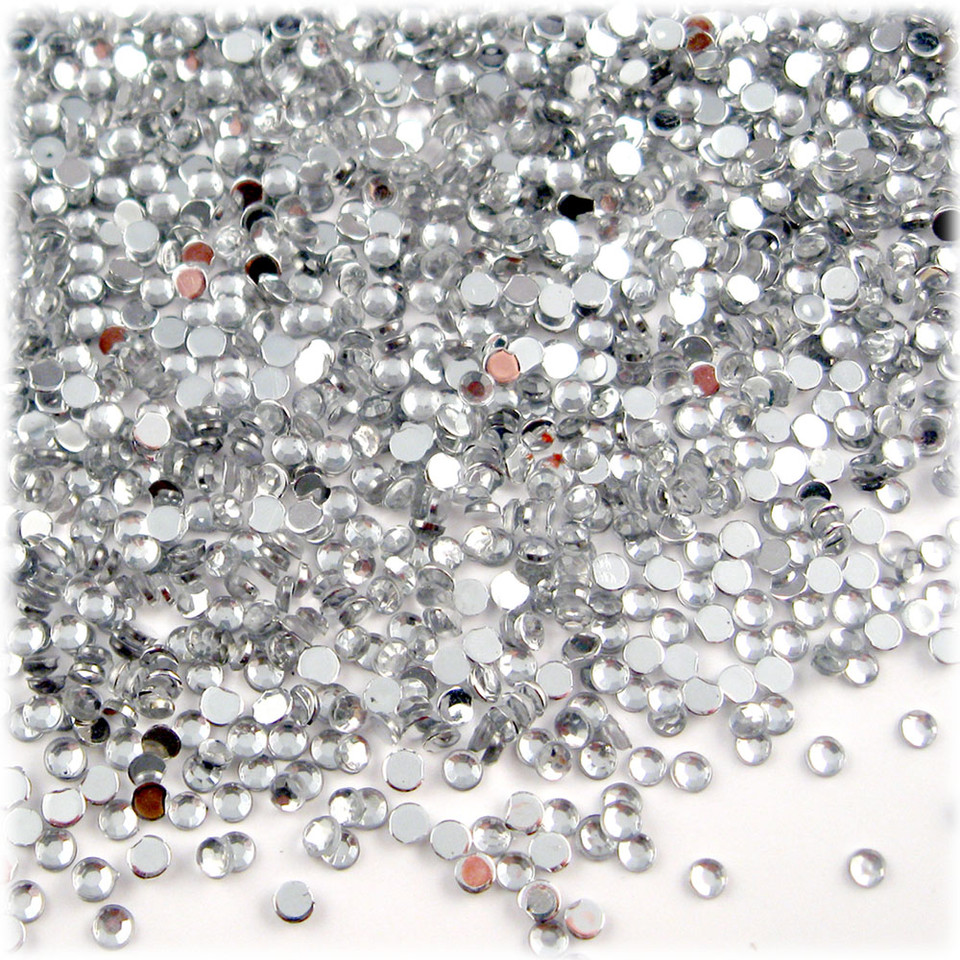 Rhinestones | Flatback | Round | 2mm | 2,500-pc | Clear | Crafts Outlet