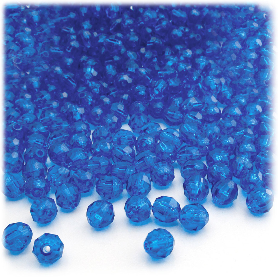 Plastic Faceted Beads | Transparent | 4mm | 1,000-pc | Royal Blue ...