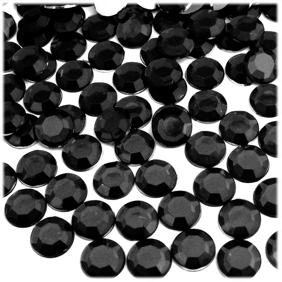 Rhinestones | Flatback | Round | 12mm | 1,000-pc | Jet Black | Crafts ...