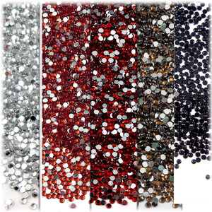 5-Pack Set (5X - 2 |500-Piece) | 2mm Rhinestones | Red Tones
