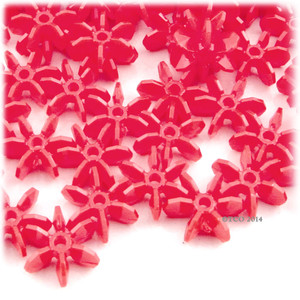 Starflake bead | SnowFlake | Cartwheel | Opaque | 25mm | 100-pc | Red ...