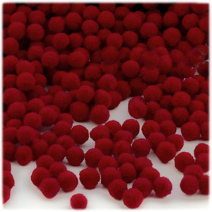 Acrylic Pom Pom | 7mm | 100-pc | Dark Red | Crafts Outlet