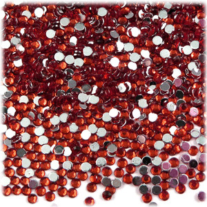 Rhinestones | Flatback | Round | 3mm | 1,440-pc | Ruby Red | Crafts Outlet