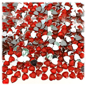 Rhinestones | Flatback | Heart | 6mm | 144-pc | Ruby Red | Crafts Outlet