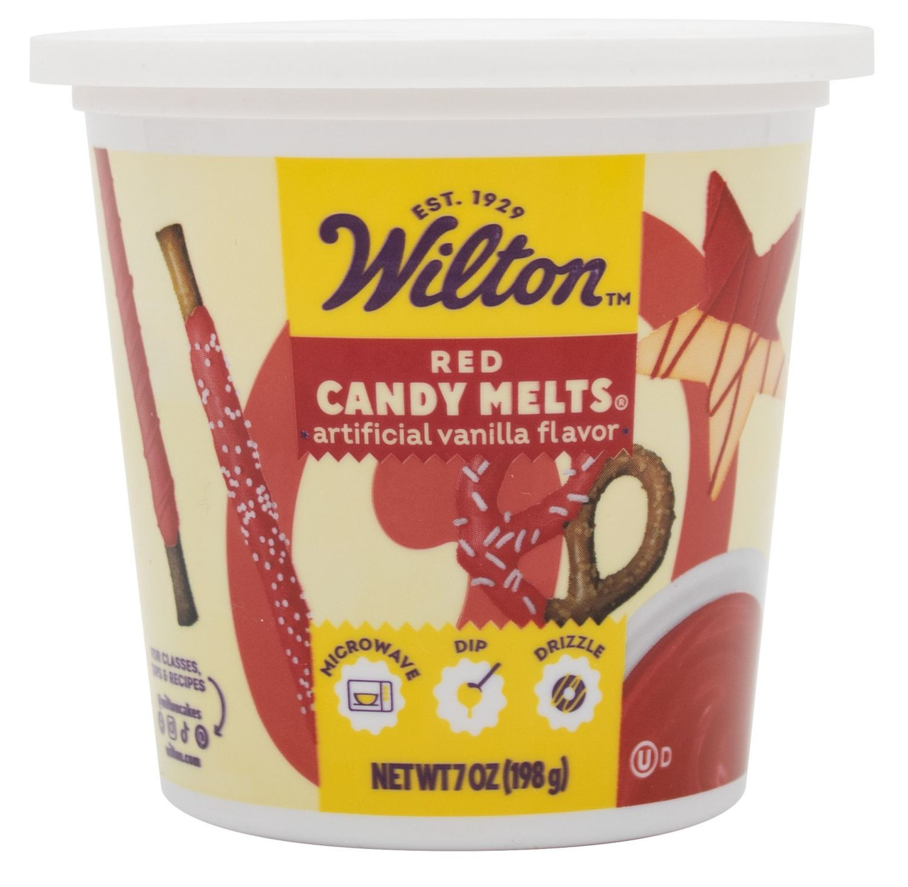 Vanilla Flavored Red Candy Melts Candy Tub, 7 oz. - Wilton