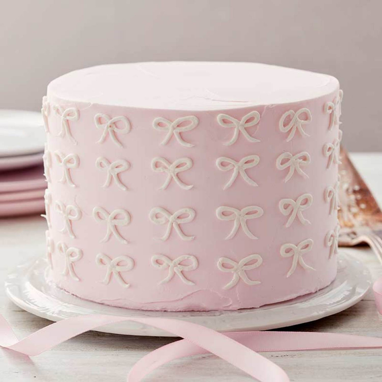 Ribbon Bow Cake Design For Girl