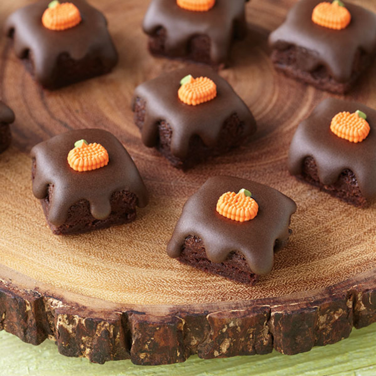 Fall Glazed Brownie Bites - Wilton