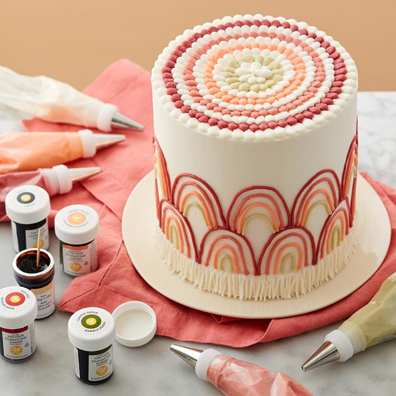 Boho Rainbow Fringe Cake - Wilton