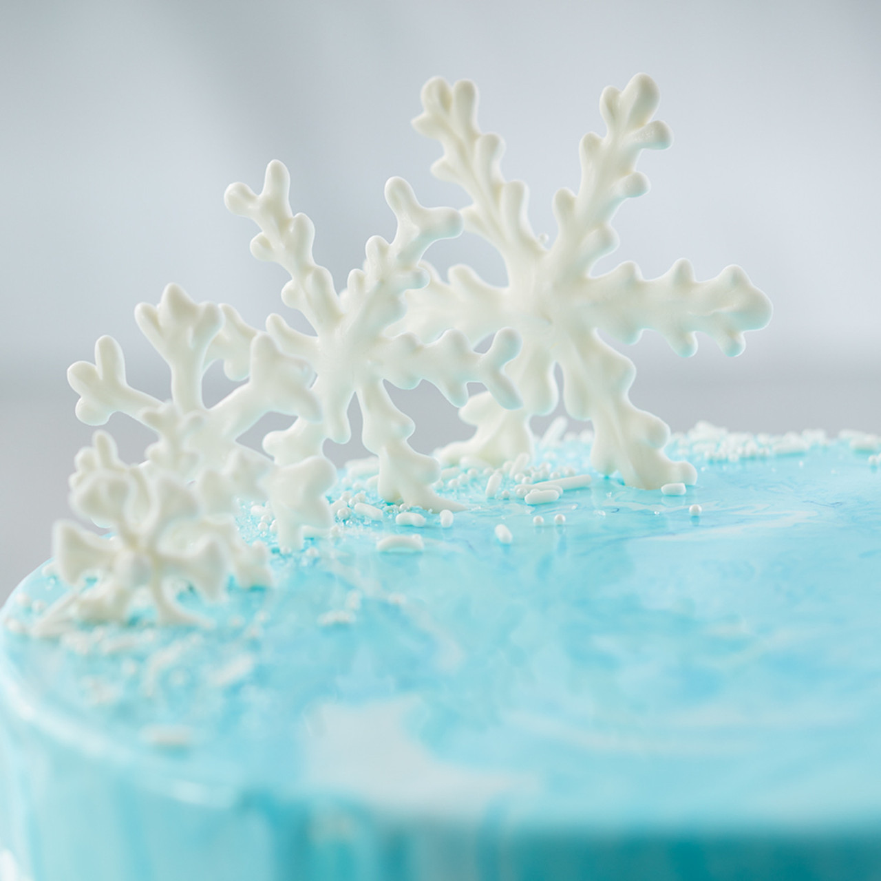 Mirror Glaze Snowflake Cake - Wilton