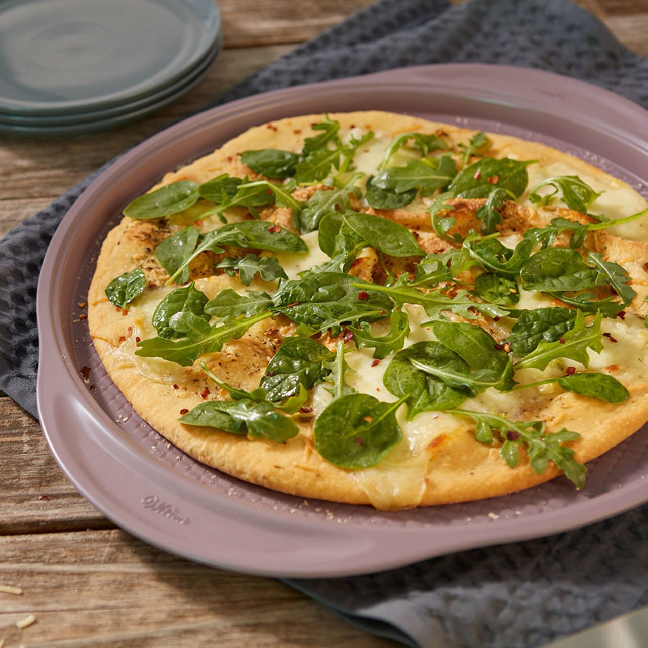 White Pizza with Arugula and Spinach - Wilton