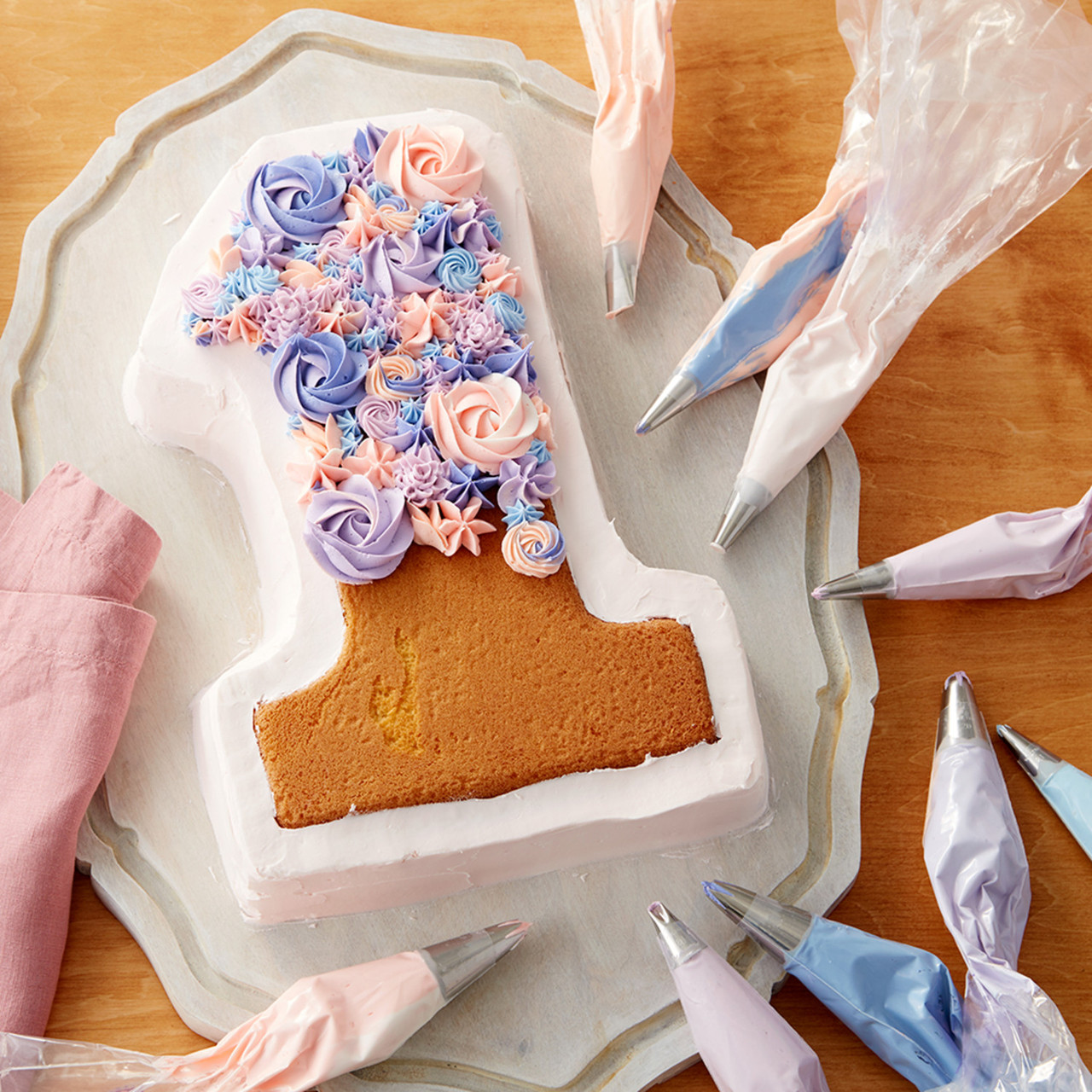 Blooming Number 1 Cake - Wilton