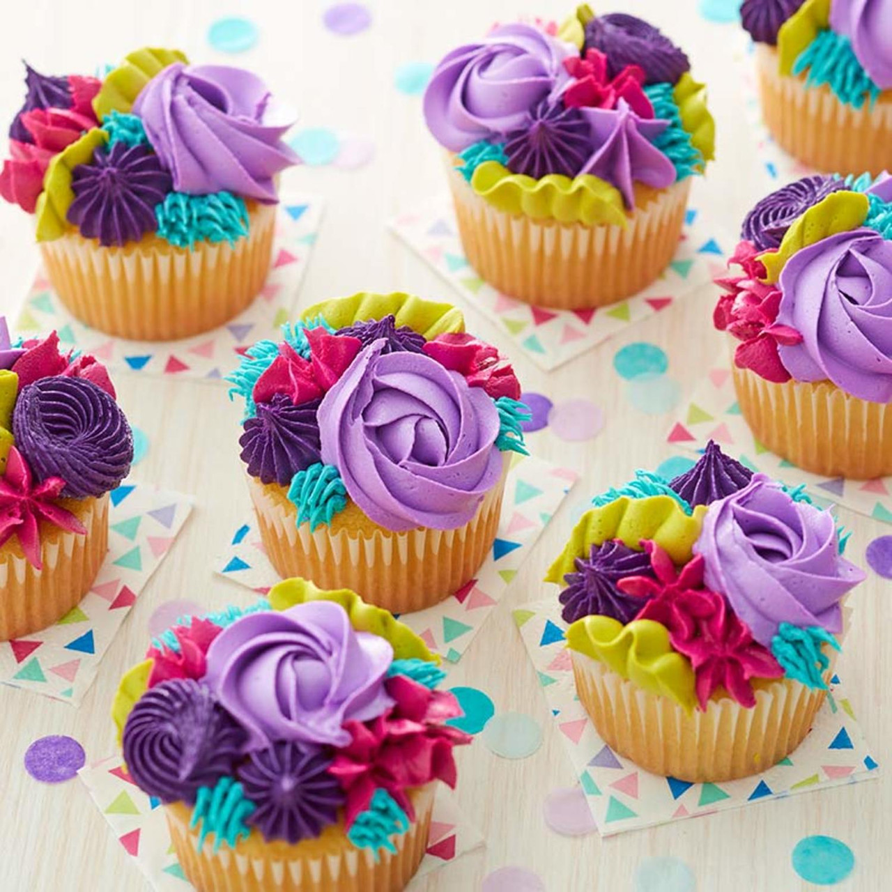 Fields of Lavender Textured Cupcakes - Wilton