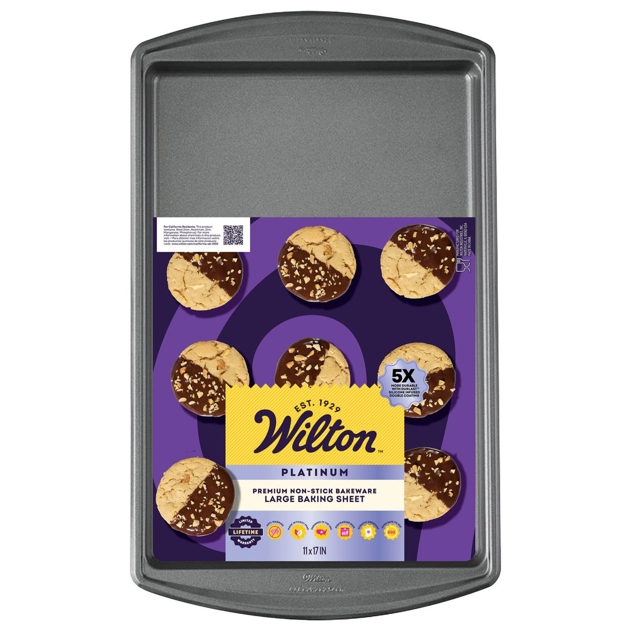 Platinum Non-Stick Bakeware Large Baking Sheet, 17.25 x 11.5-Inch - Wilton