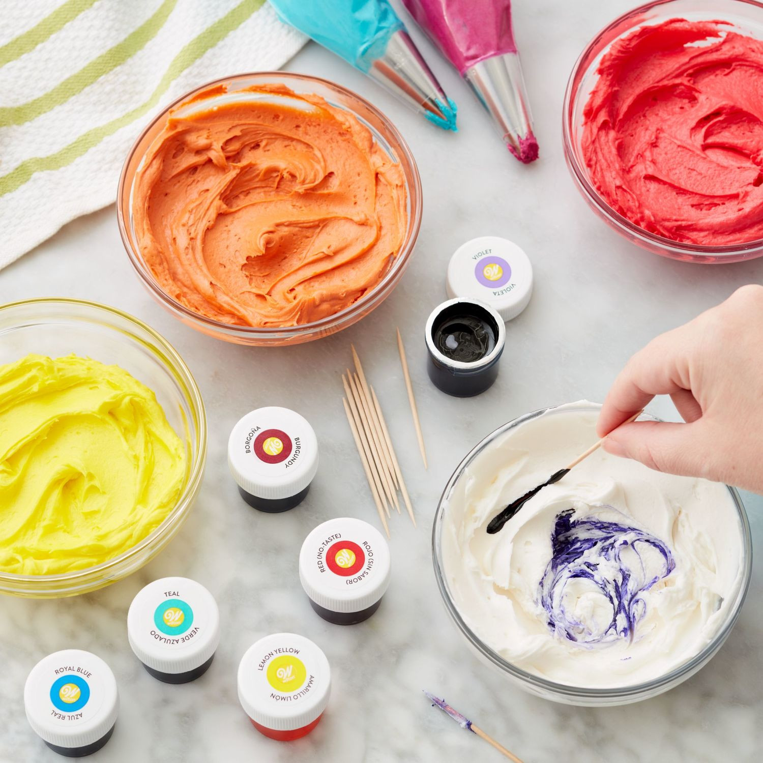 Edible Gel Food Coloring Set for Baking and Decorating, 6 oz. (12-Piece ...