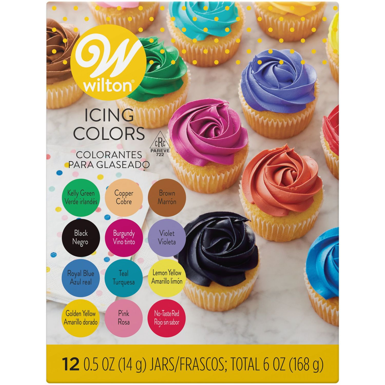 Edible Gel Food Coloring Set for Baking and Decorating, 6 oz. (12-Piece ...